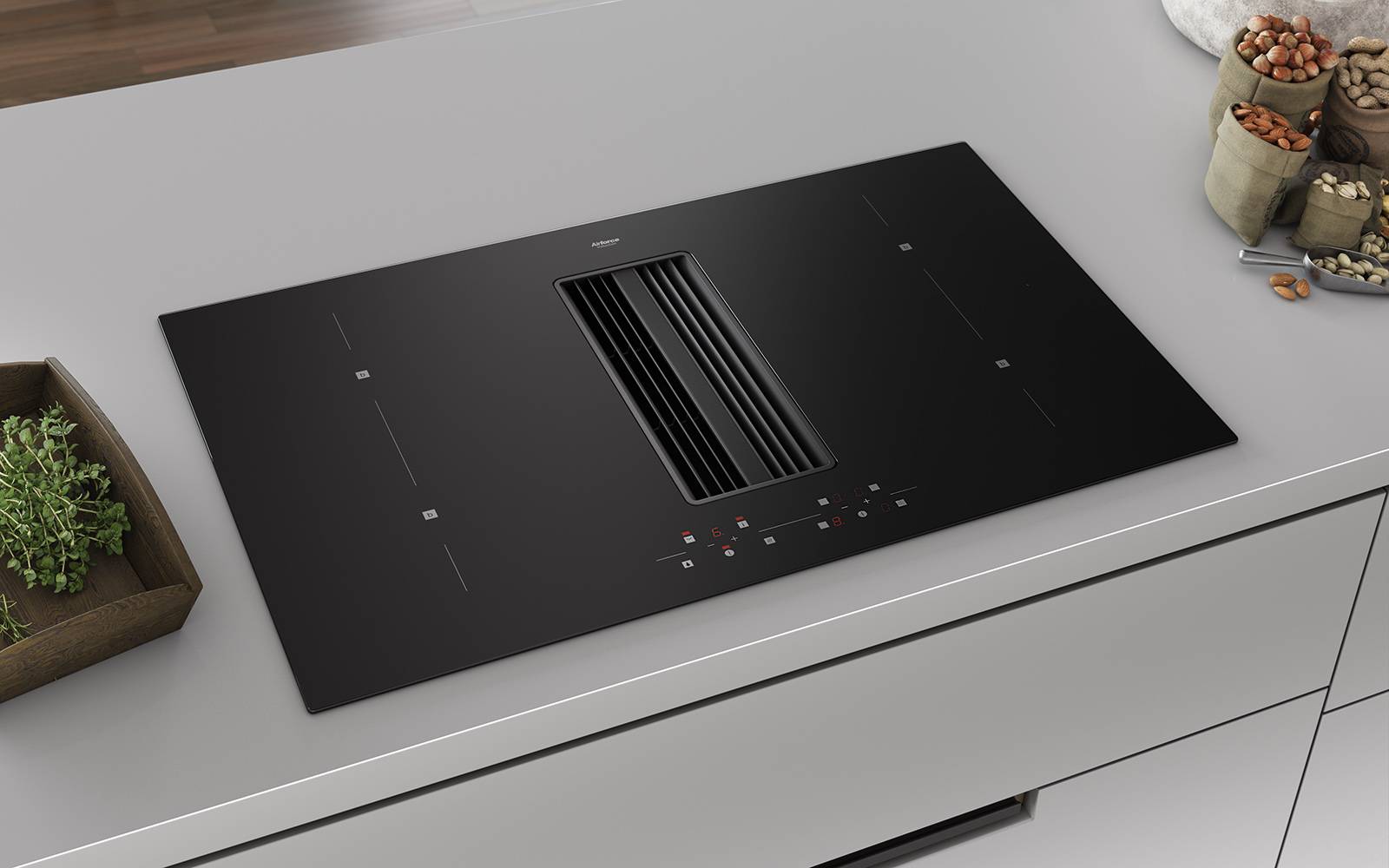 Airforce On-Board Easy 83cm Induction Hob with Central Downdraft Extra